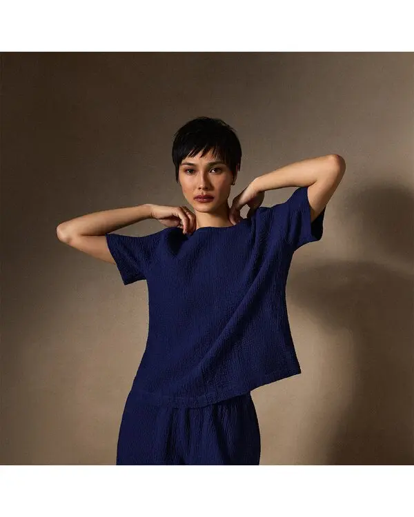 Eileen Fisher Cotton Stretch Round Neck Top