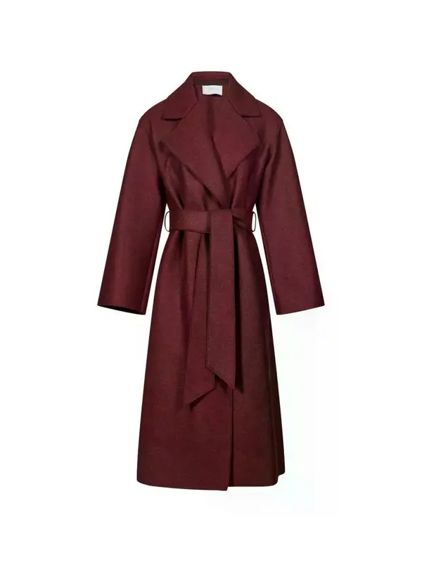Harris Wharf London Belted Notch-lapels Coat - Red