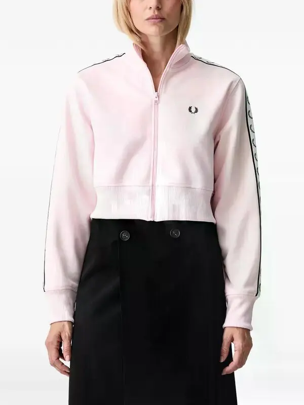 Fred Perry Logo-embroidered Zip-up Sweatshirt - Pink