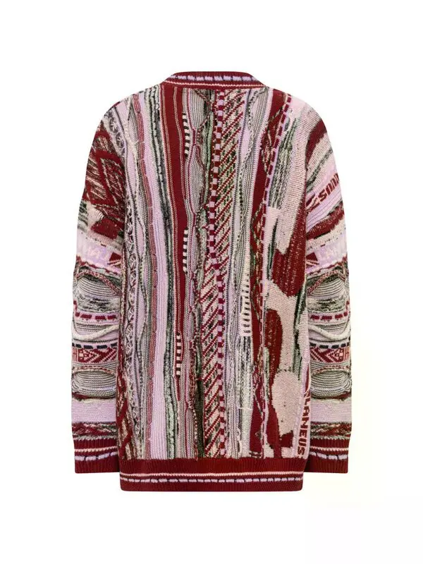 LANEUS Jacquard-knit Oversized Cardigan