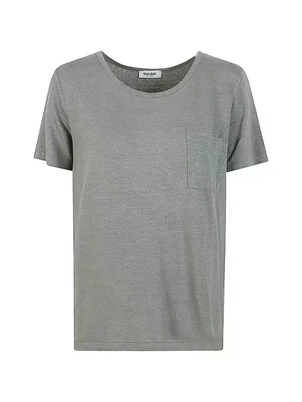 BASE MILANO Scoop-neck Pocket T-shirt