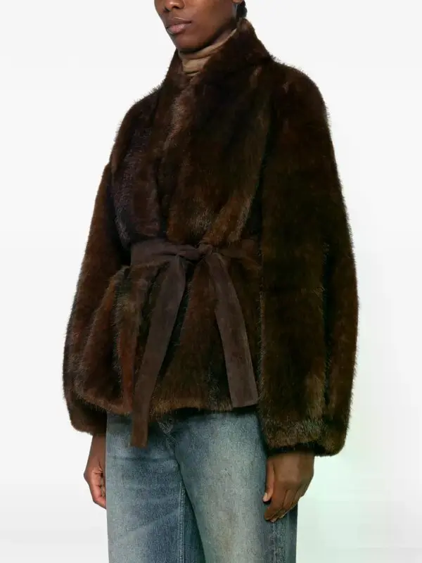 VALENTINI 1972 Faux-fur Belted Jacket