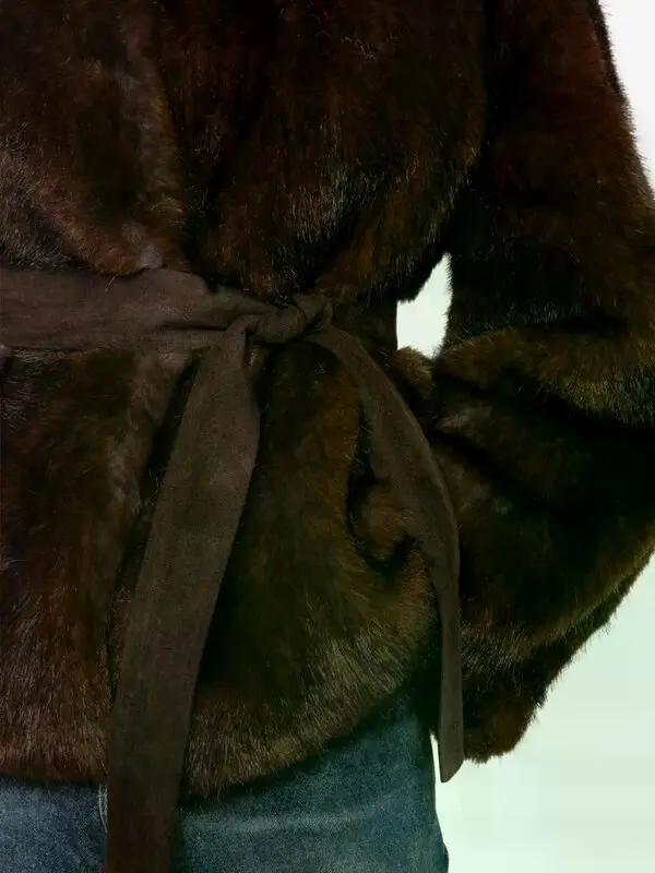 VALENTINI 1972 Faux-fur Belted Jacket