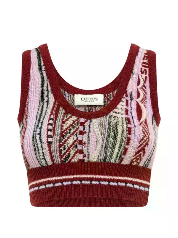 LANEUS Jacquard Slim-fit Top