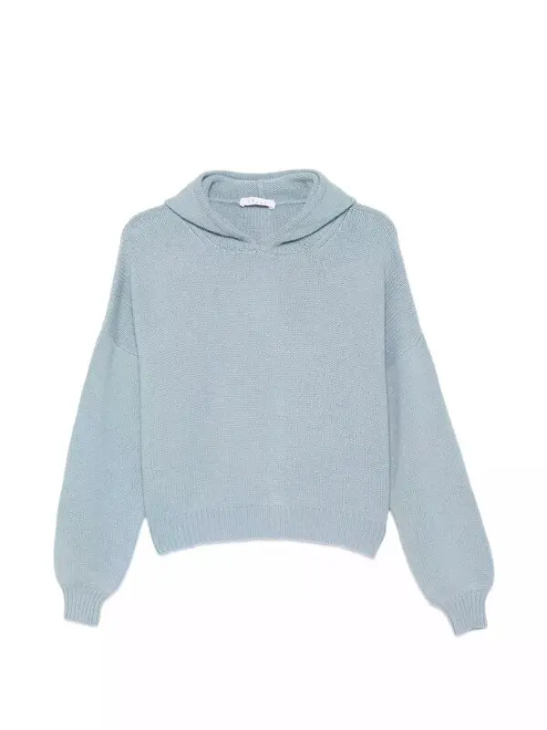 LISKA Ribbed-knit Drop-shoulder Hoodie