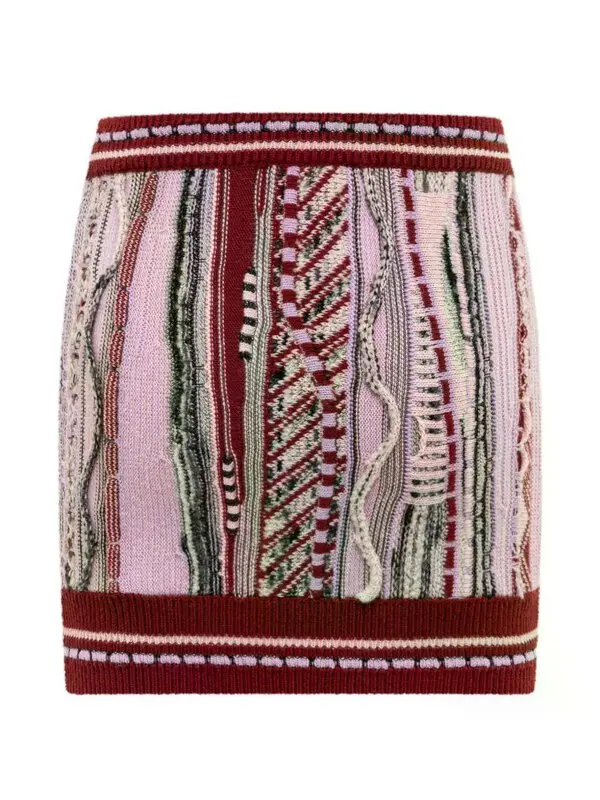 LANEUS Jacquard Slim-fit Mini Skirt