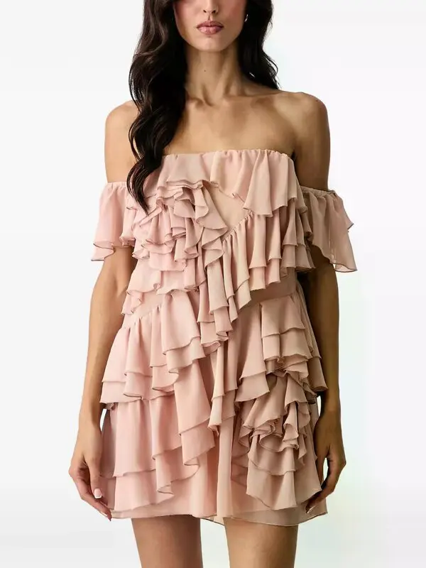 ANIYE BY Ruffled Off-shoulder Mini Dress - Pink