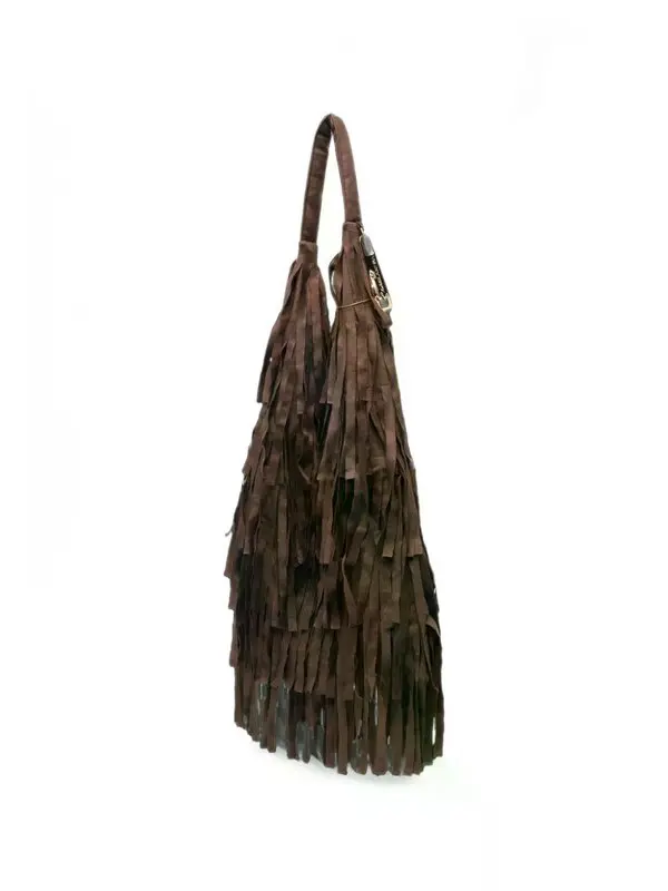 LA MILANESA Aretha Fringe-detailed Shoulder Bag - Brown