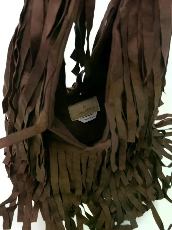 LA MILANESA Aretha Fringe-detailed Shoulder Bag - Brown
