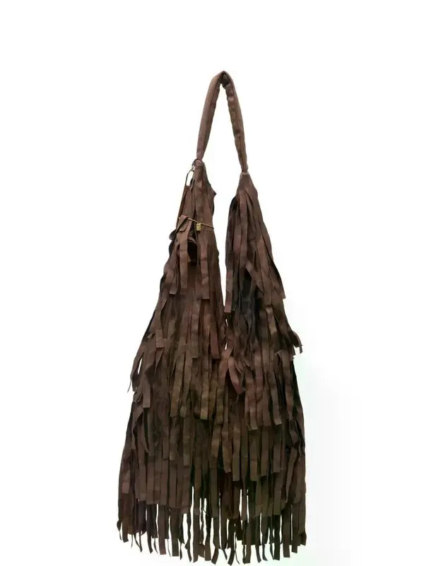 LA MILANESA Aretha Fringe-detailed Shoulder Bag - Brown