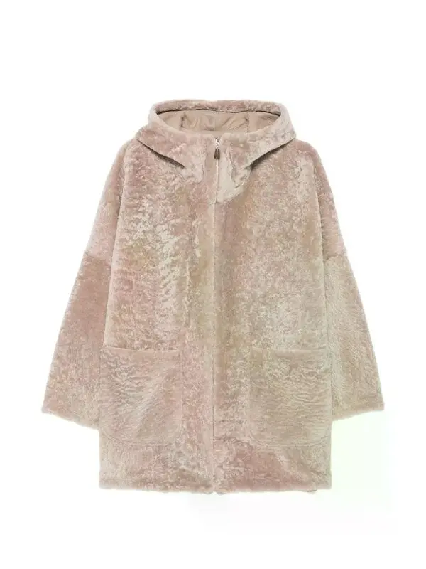 MANZONI 24 Beige Hooded Coat