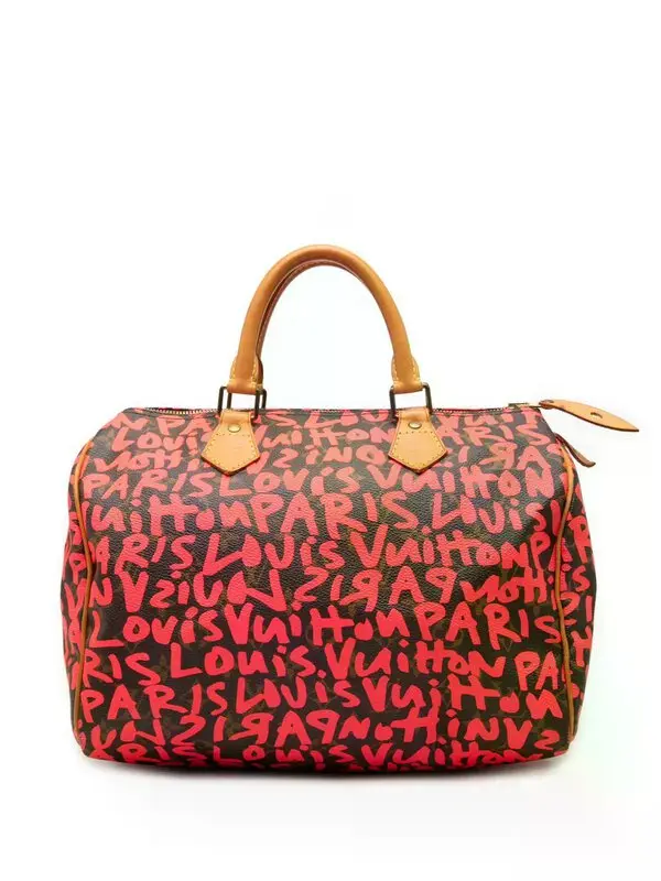 LOUIS VUITTON 2018 Stephen Sprouse Monogram Graffiti Speedy 30 Boston Bag