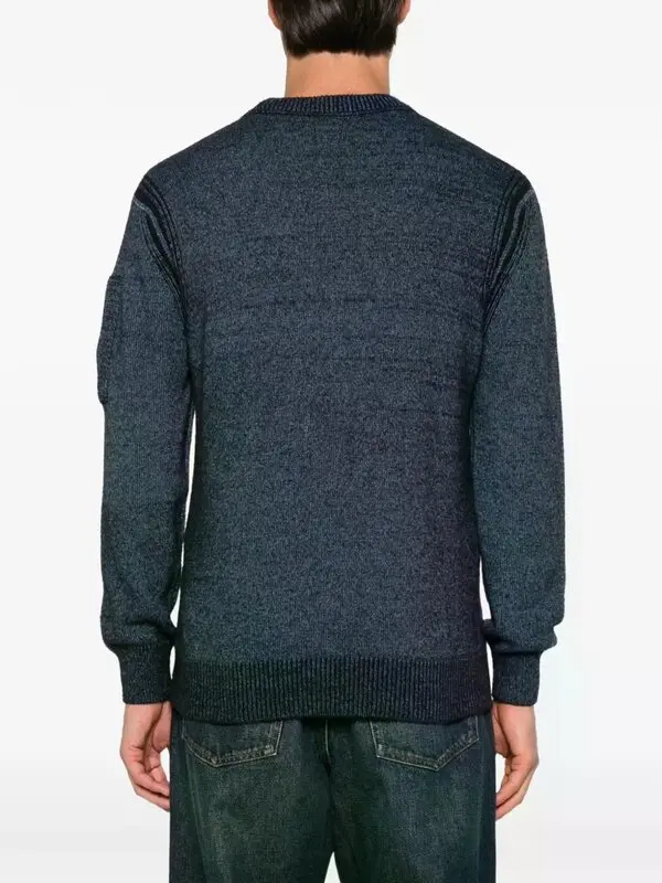 C.P. COMPANY Lens-detail Ribbed-trim Sweater - Blue