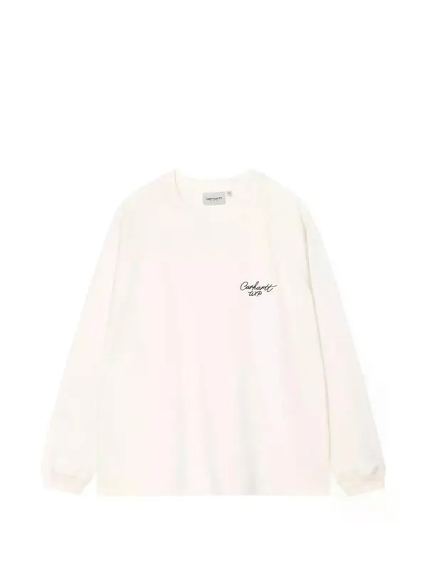 Carhartt Work In Progress Signature Logo-embroidered Long-sleeve T-shirt - Neutrals