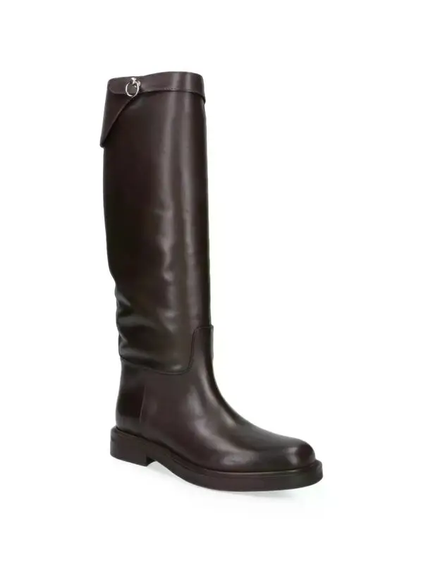 POEVE Turnlock Leather Knee-high Boots