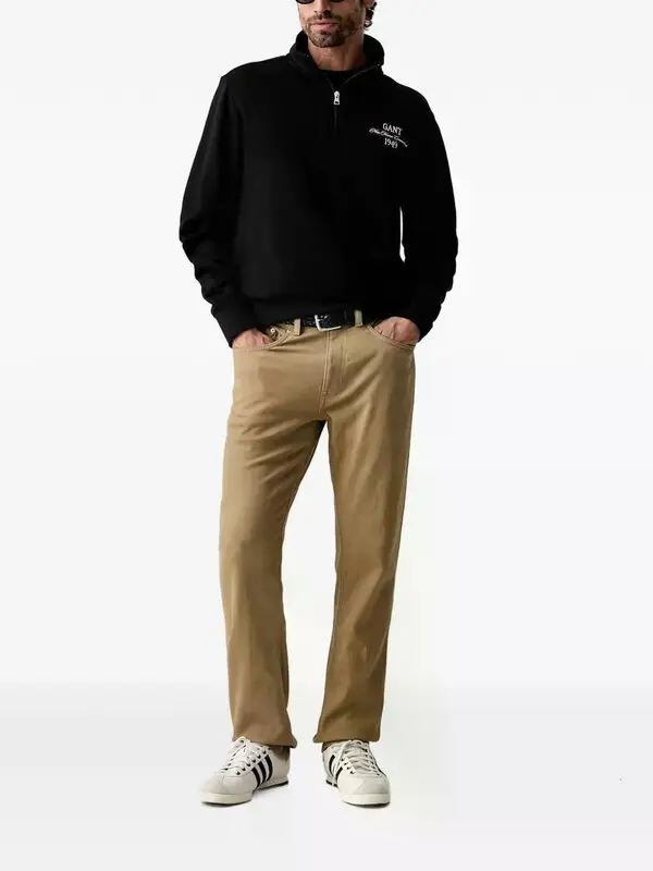 Gant Logo-embroidered Half-zip Sweatshirt