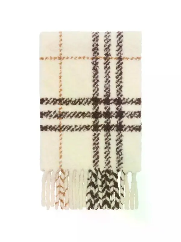 Burberry Check Alpaca Wool Blend Bouclé Scarf