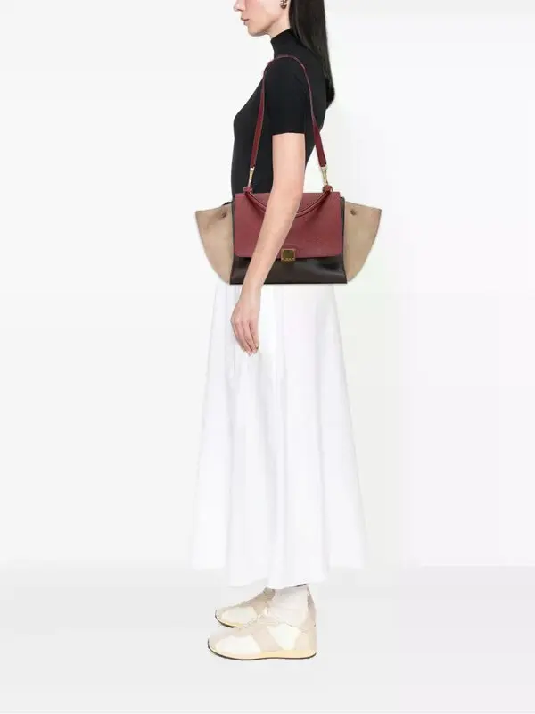 Celine 2015 Medium Tricolor Leather Trapeze Satchel