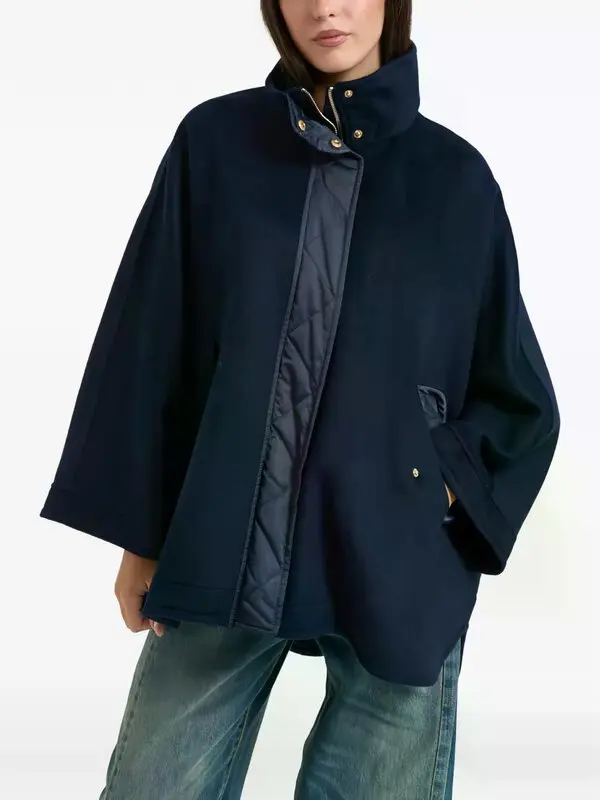 Liu Jo Quilted-trim Funnel-neck Coat