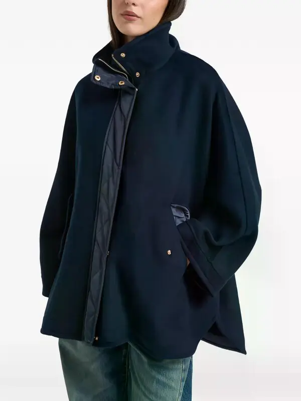 Liu Jo Quilted-trim Funnel-neck Coat