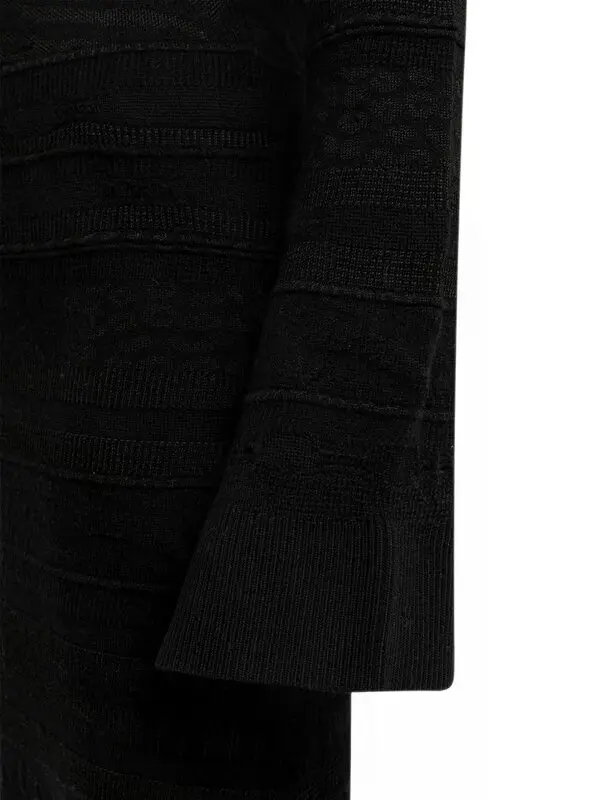 LANEUS Jacquard-knit Turtleneck Midi Dress