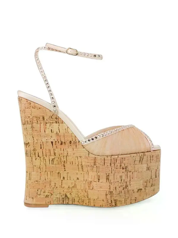 ANDREA WAZEN 150mm Bardot Crystal-embellished Sandals