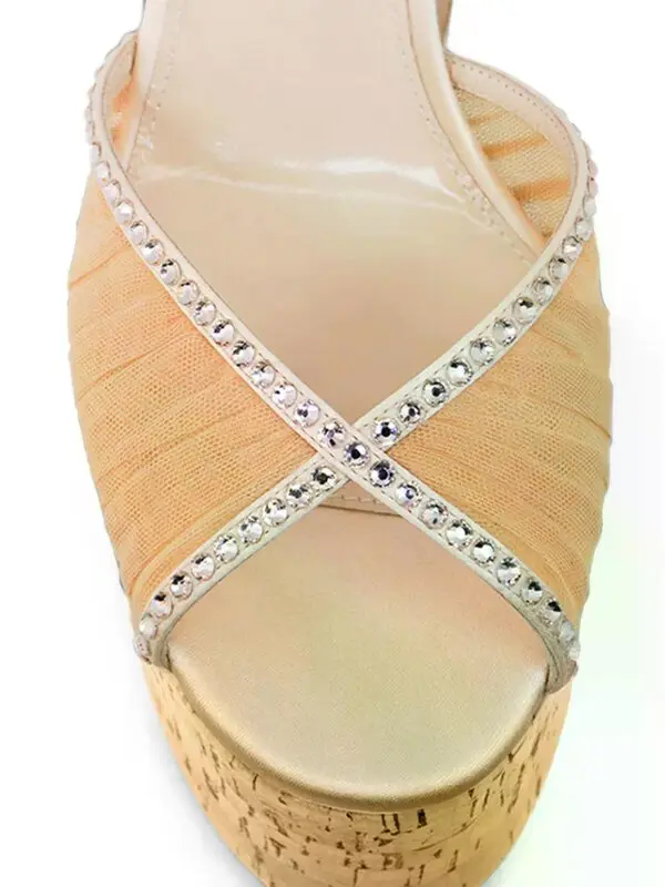 ANDREA WAZEN 150mm Bardot Crystal-embellished Sandals