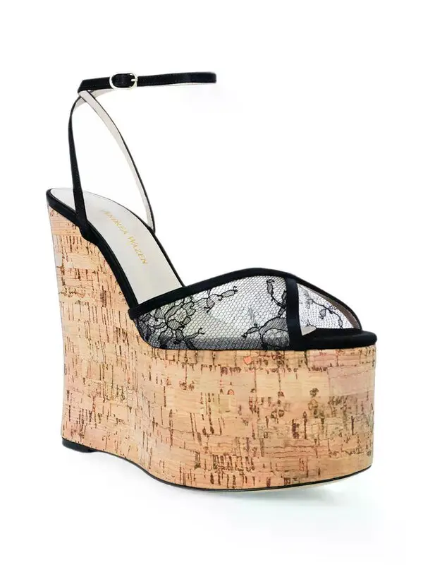 ANDREA WAZEN 150mm Bardot Wedge Sandals