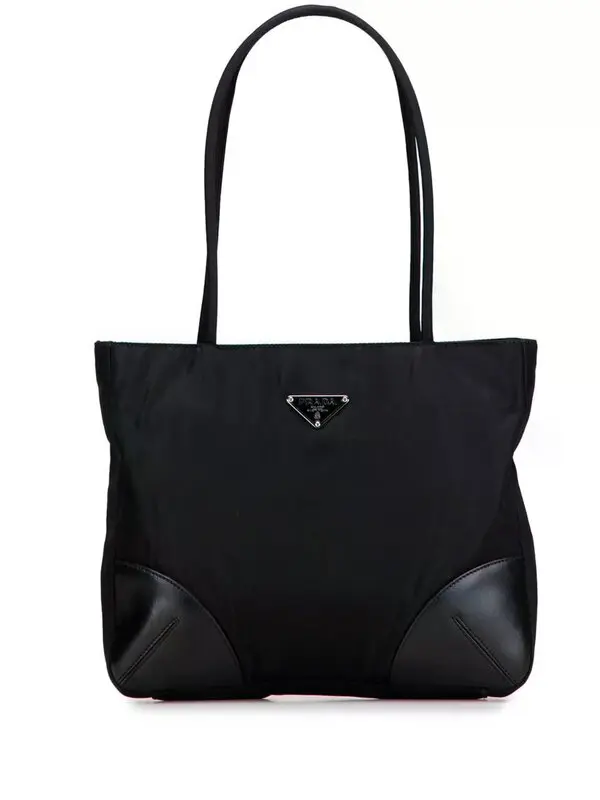 Prada 2013-2025 Spazzolato Trimmed Tessuto Tote Bag