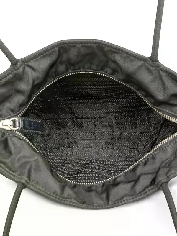 Prada 2013-2025 Spazzolato Trimmed Tessuto Tote Bag
