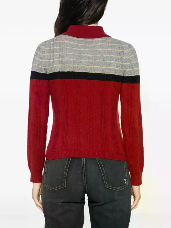 Guest In Residence Track Striped Ribbed-knit Sweater