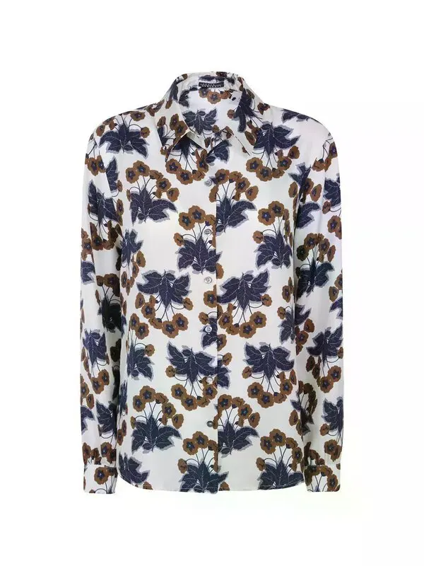 LAURA URBINATI Floral-print Silk Shirt