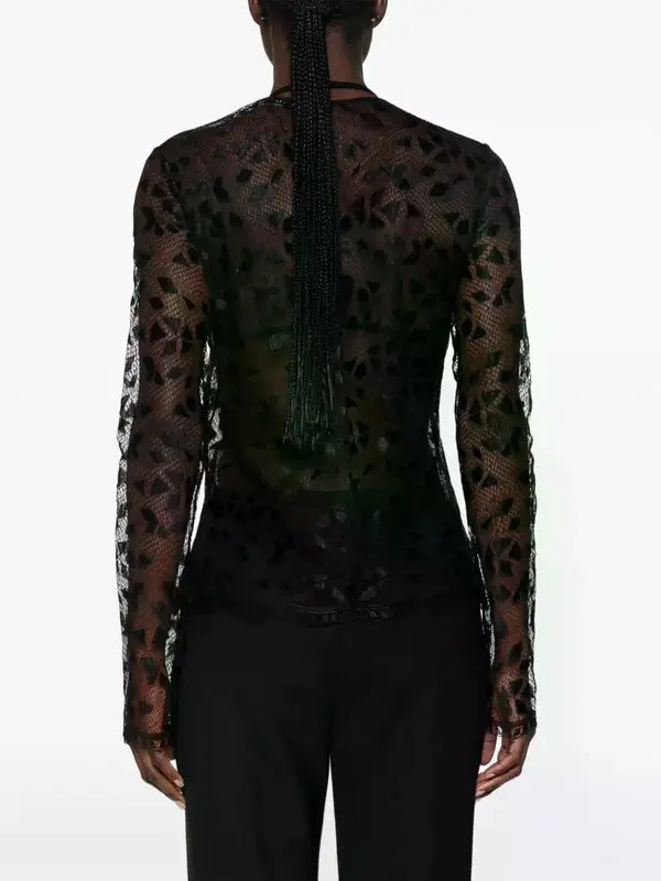 Fendi Lace Long-sleeve Top