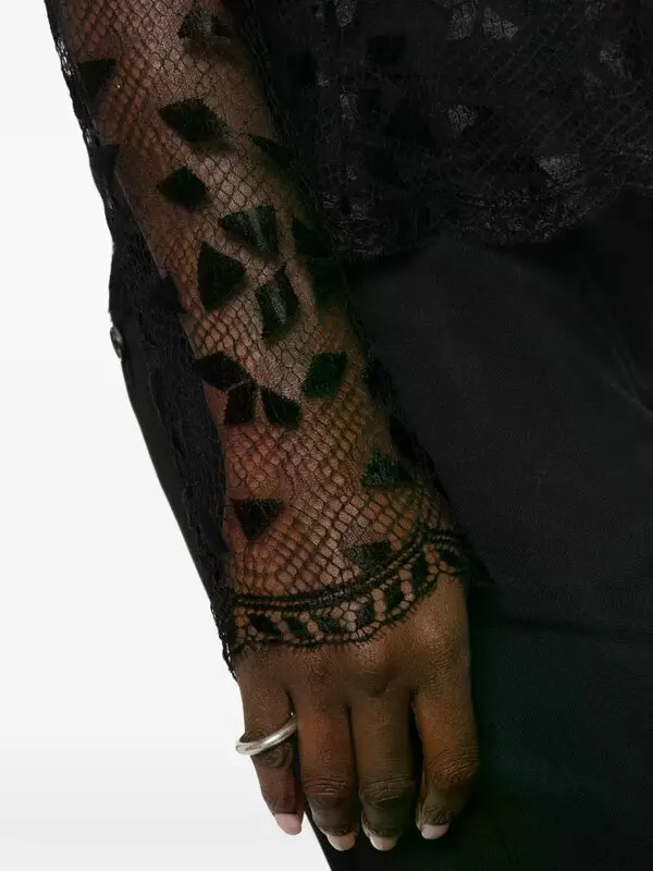Fendi Lace Long-sleeve Top
