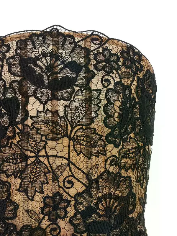 Elie Saab Floral Guipure Lace Corset Top