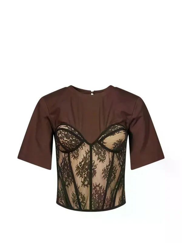 Giuseppe Di Morabito Lace-corset T-shirt