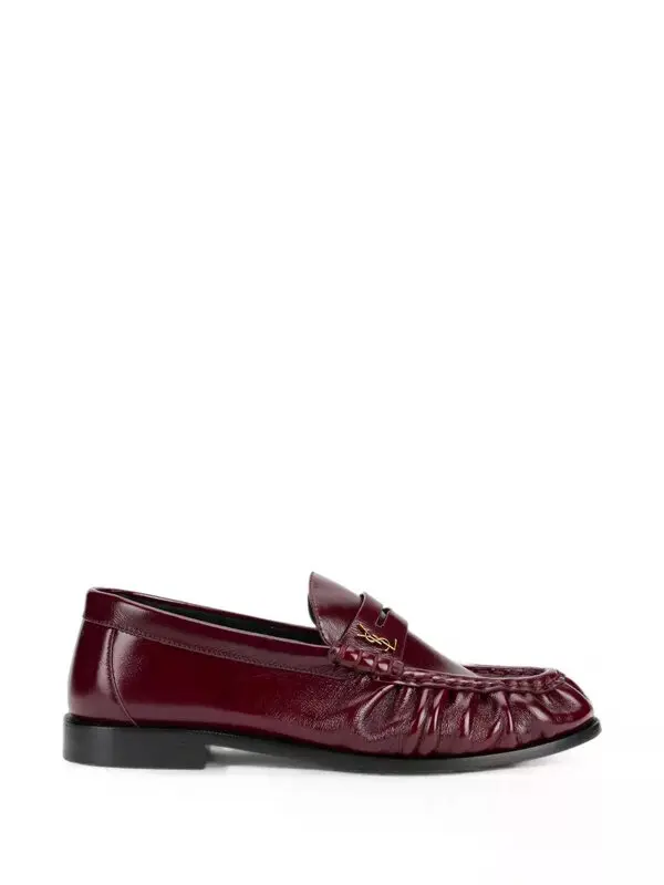 Saint Laurent Le Loafer Ruched Leather Loafers