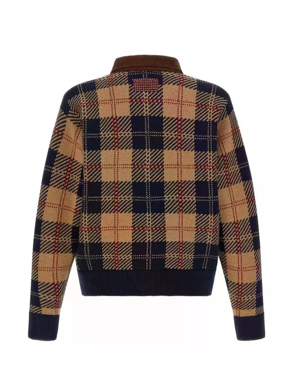 Guest In Residence Tartan Corduroy-collar Jacket - Blue