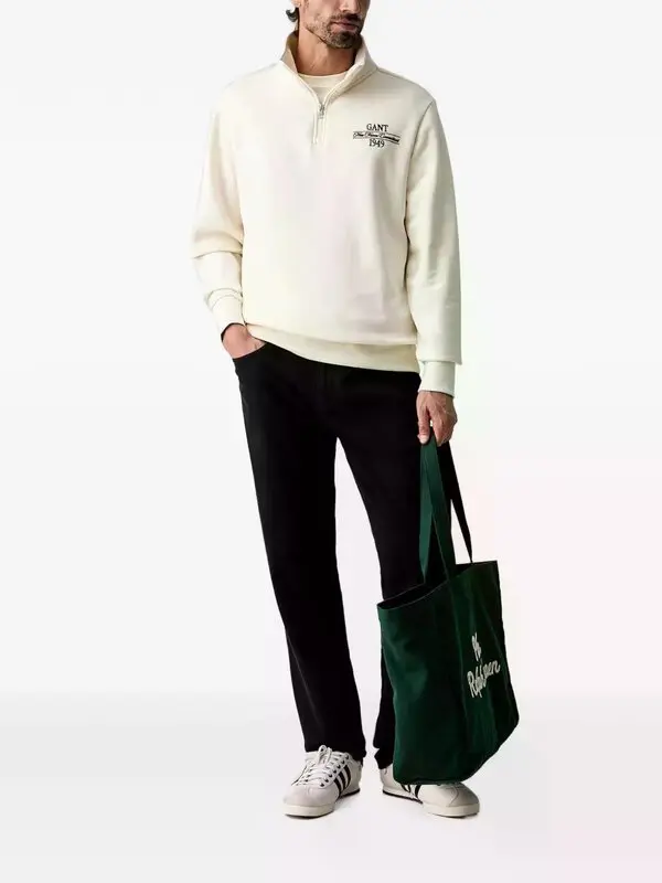 Gant Logo-embroidered Quarter-zip Sweatshirt