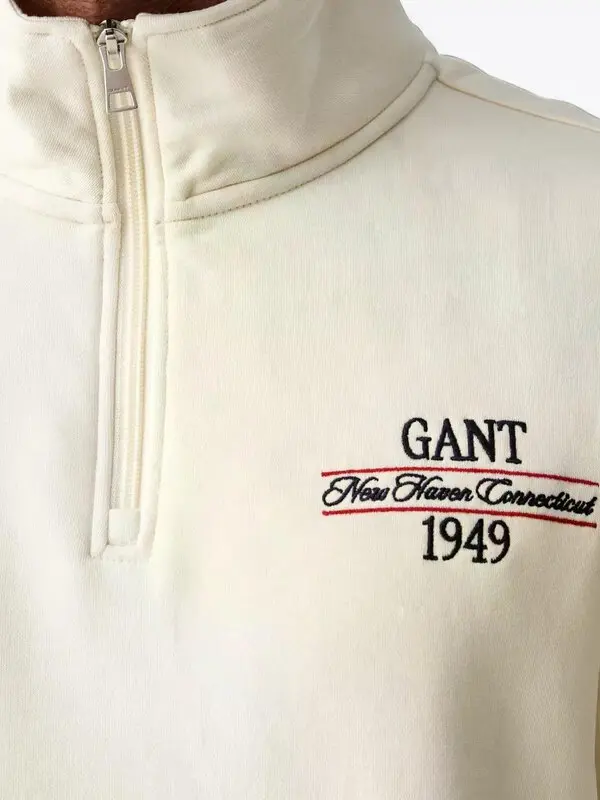 Gant Logo-embroidered Quarter-zip Sweatshirt