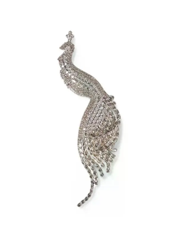 Giuseppe Di Morabito Crystal-embellished Peacock Brooch