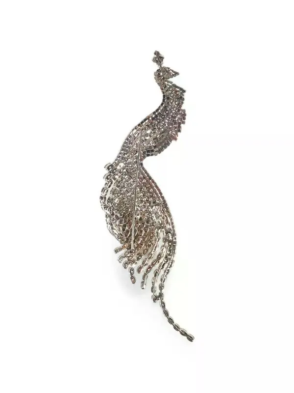 Giuseppe Di Morabito Crystal-embellished Peacock Brooch