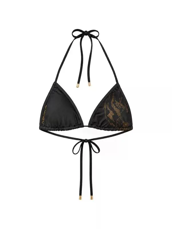 PLEIN SPORT Embellished Triangle Bikini Top