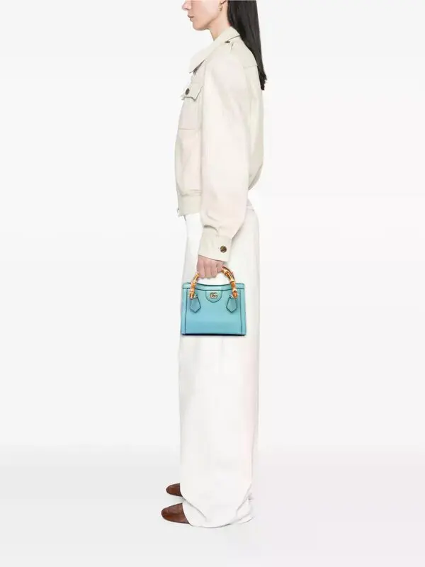 Gucci 2016-2026 Mini Calfskin Bamboo Diana Satchel - Blue