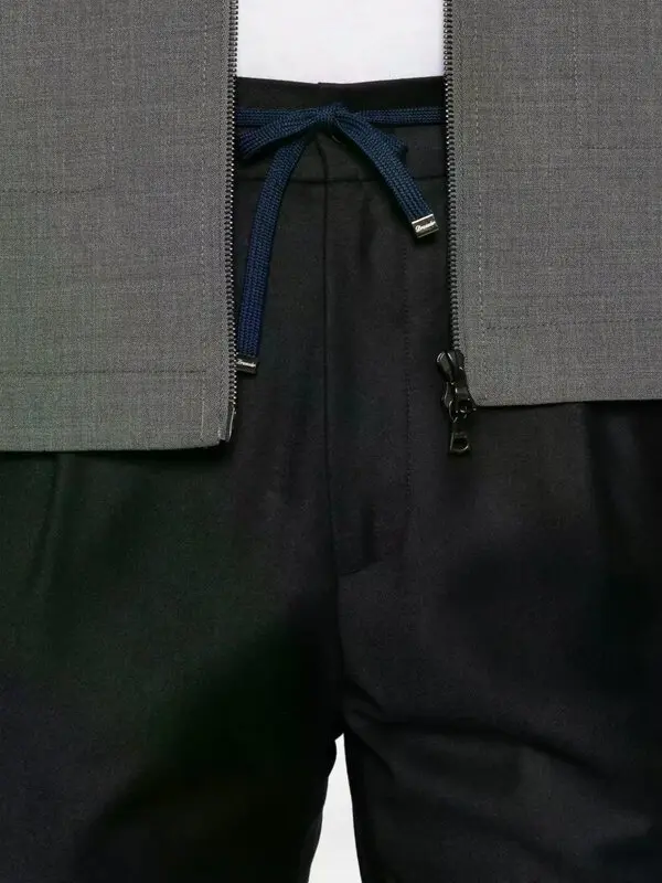 DRUMOHR Drawstring-waist Pleated Trousers - Blue