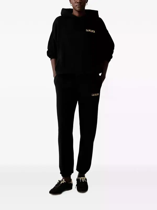 LA MANIA Grant Logo-embroidered Elasticated Track Pants - Black