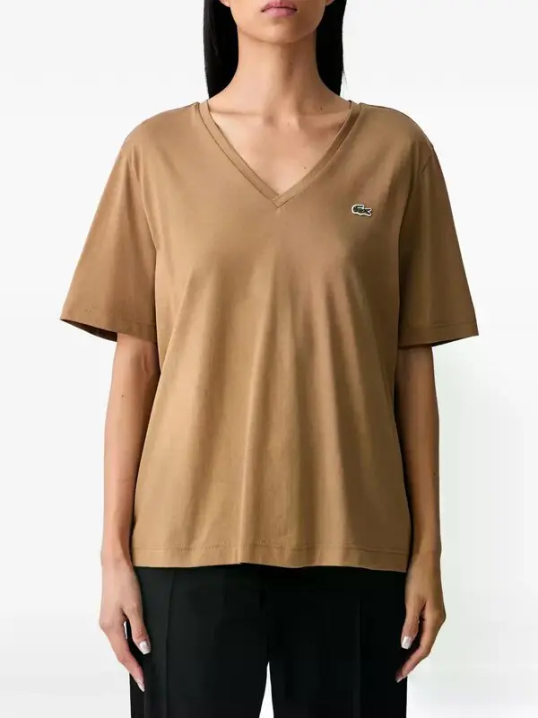 Lacoste V-neck Logo-patch T-shirt