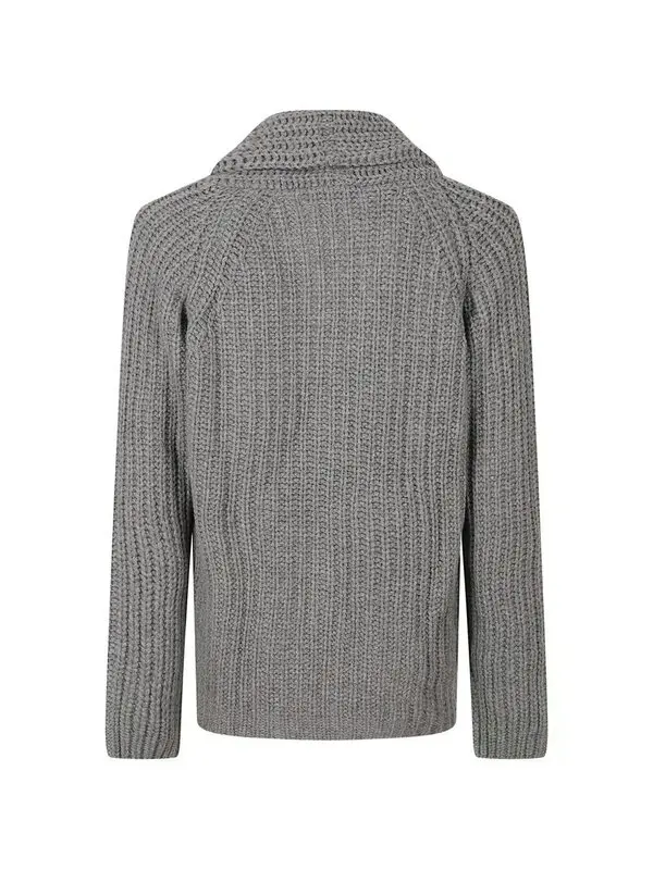 LBM Double-breasted Ribbed-knit Sweater