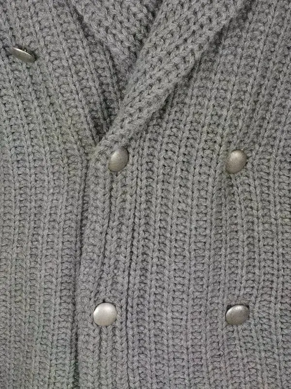LBM Double-breasted Ribbed-knit Sweater