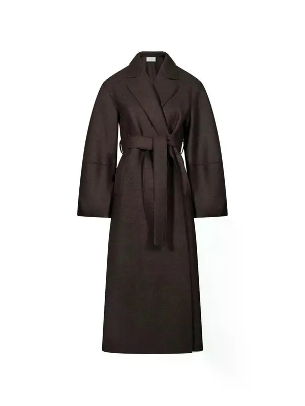 Harris Wharf London Belted Balloon-sleeve Oversized Coat - Brown